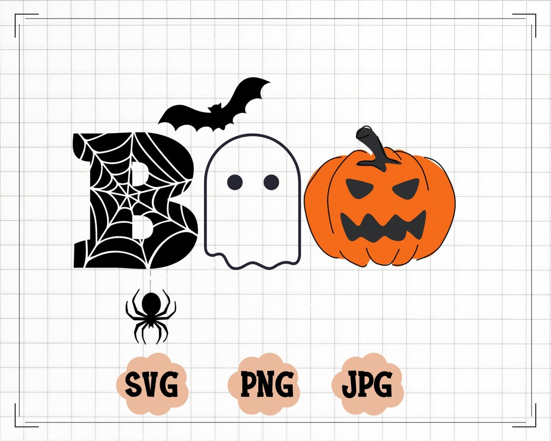 Boo SVG, Halloween SVG, Ghost SVG, Spooky Svg, Pumpkin Svg, Spider Web ...