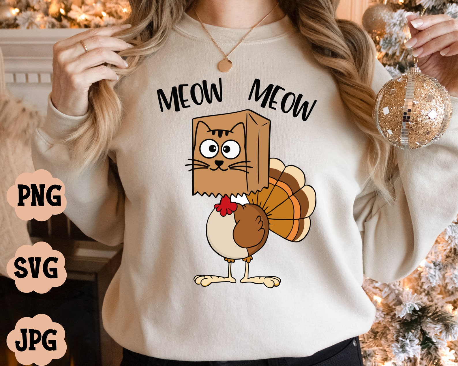 Meow Turkey SVG Meow Turkey PNG Cat Turkeys Svg Funny - Etsy