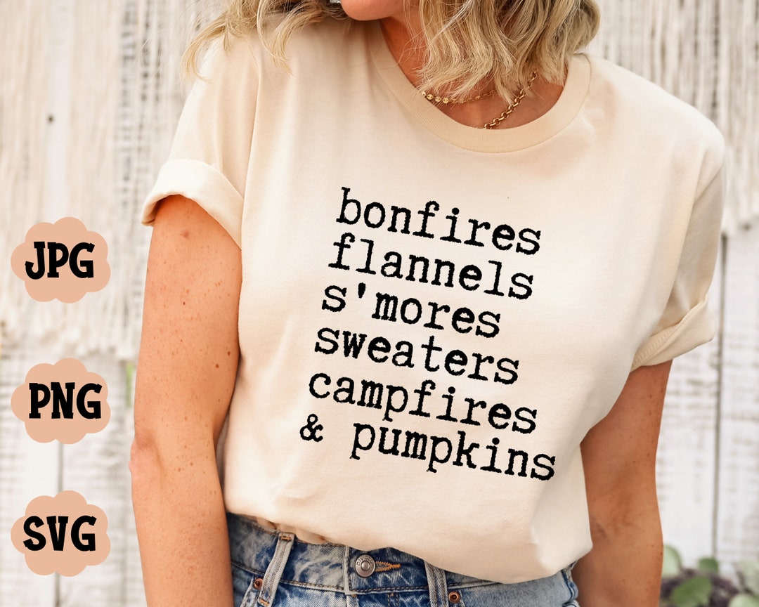 Bonfires Flannels S'mores Sweaters Campfires and Pumpkins |fall SVG ...