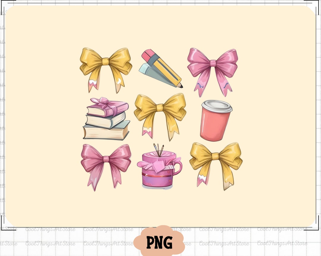 Coquette Teacher Png, Pencil Coquette Bow Png, Teacher Life, Teacher ...