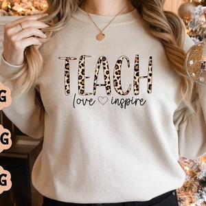 Teach Love Inspire SVG, Leopard School Teacher Svg, Cut File, Cricut ...