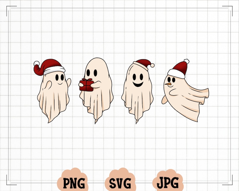 Christmas Ghost Svg Spooky Christmas Svg Halloween Christmas - Etsy