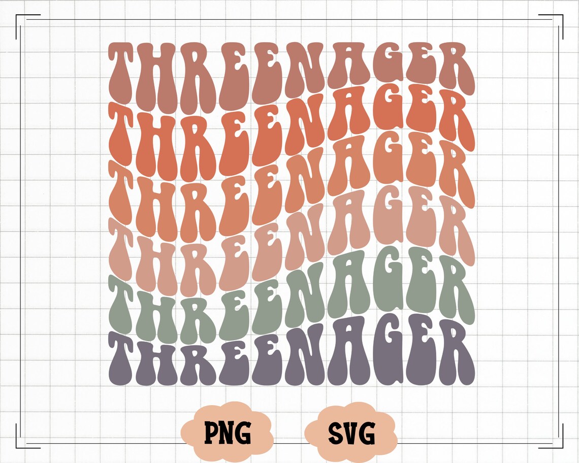 Threenager Svg Threenager Png Third Birthday Svg Birthday - Etsy