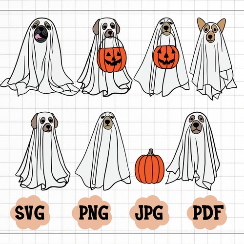 Сute Ghost Dog Svg Boo Svg Halloween Svg Files for Cricut - Etsy