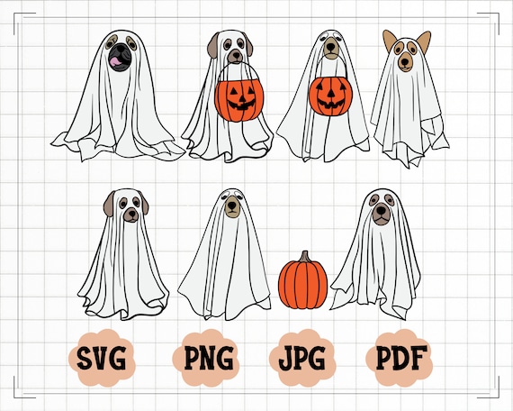 Сute Ghost Dogs SVG Ghost Dogs PNG Boo Svg Halloween Svg - Etsy