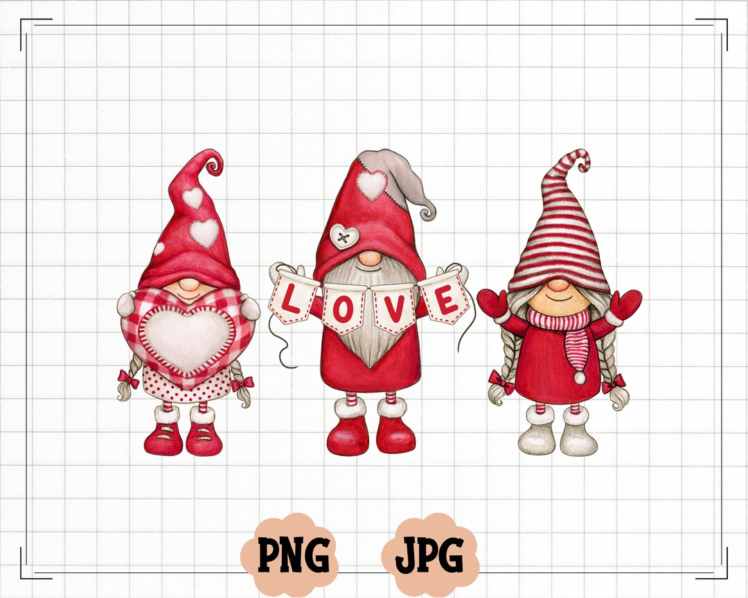 LOVE Gnomes Png, Gnome Valentines Day Png, Gnome Happy Valentines Day ...