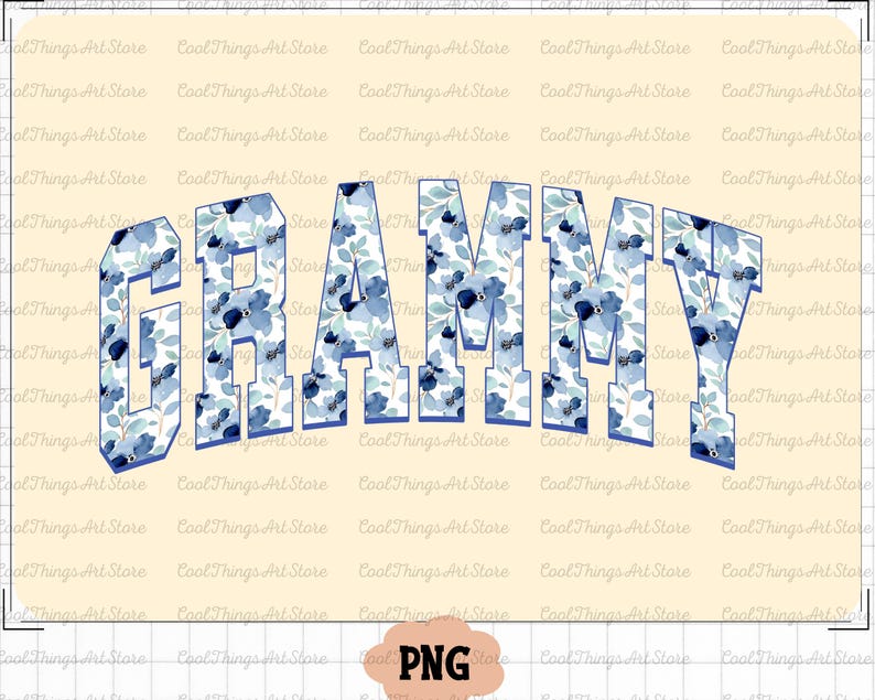 Blue Floral Grammy Png, Grammy Flower Png, Grammy Flower Png, Mawmaw ...