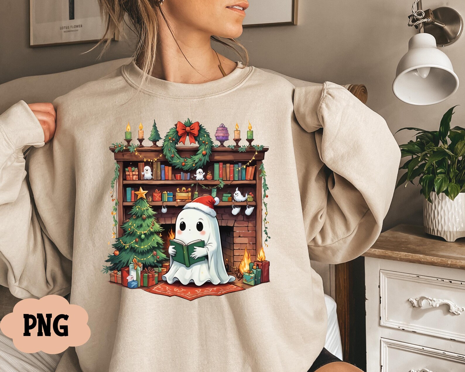 Christmas Ghost Book Png, Teacher Christmas Png, All Booked for ...