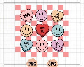 CONVERSATION HEARTS Clipart, Candy Hearts, Commercial Use, Valentine's ...