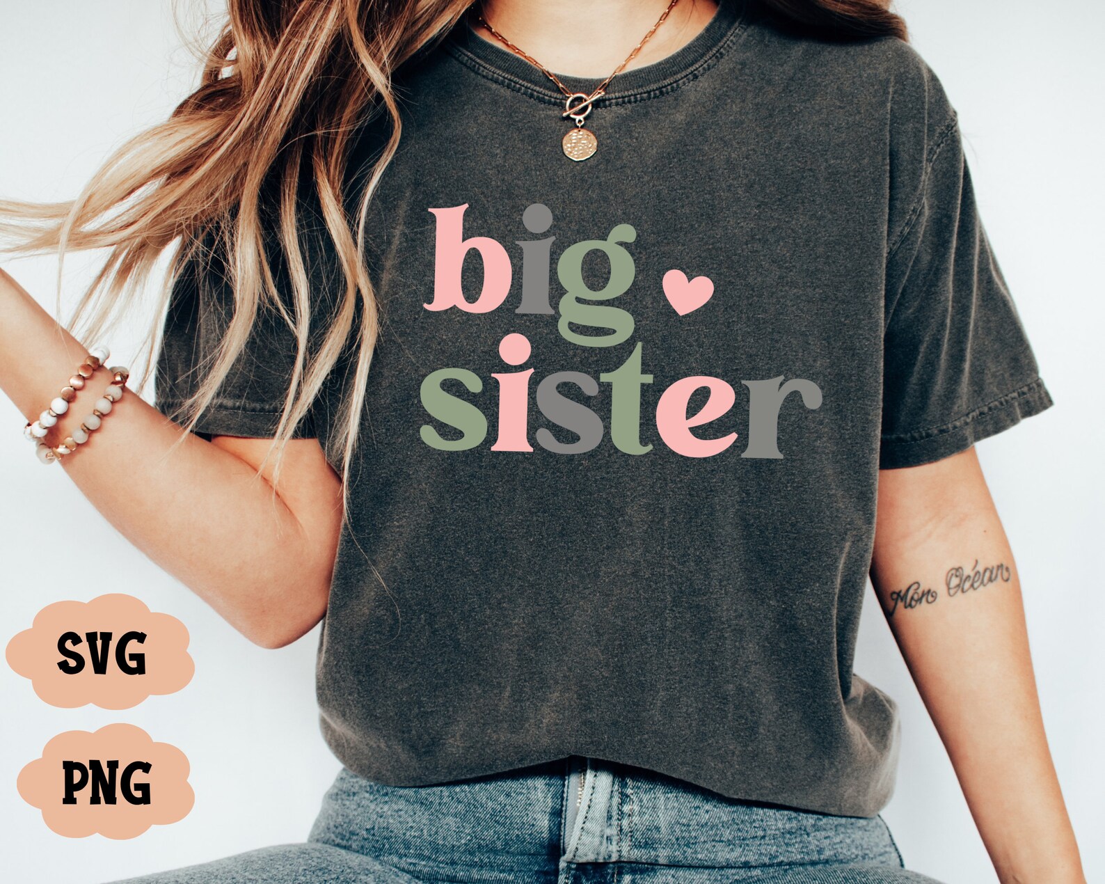 Big Sister SVG, Sister T-shirt Design, Sister Life PNG, Digital ...