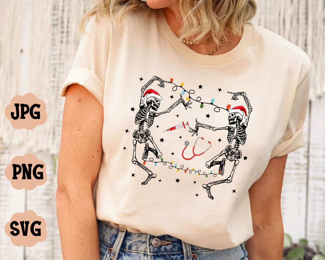 Christmas Skeleton Svg Nurse Life Christmas PNG Nurse - Etsy