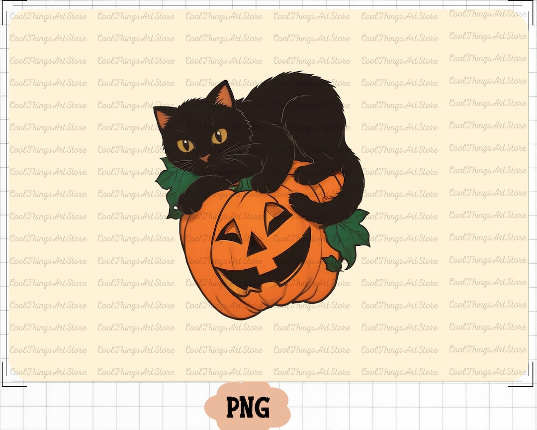 Black Cat and Pumpkin Design PNG, SVG, Cute Halloween Pumpkin PNG for ...