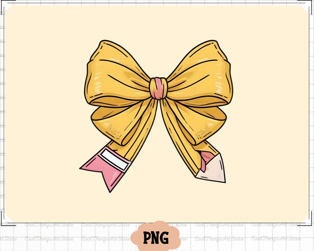 Coquette Teacher Png, Coquette Pencil Bow Png, Back to School Png ...