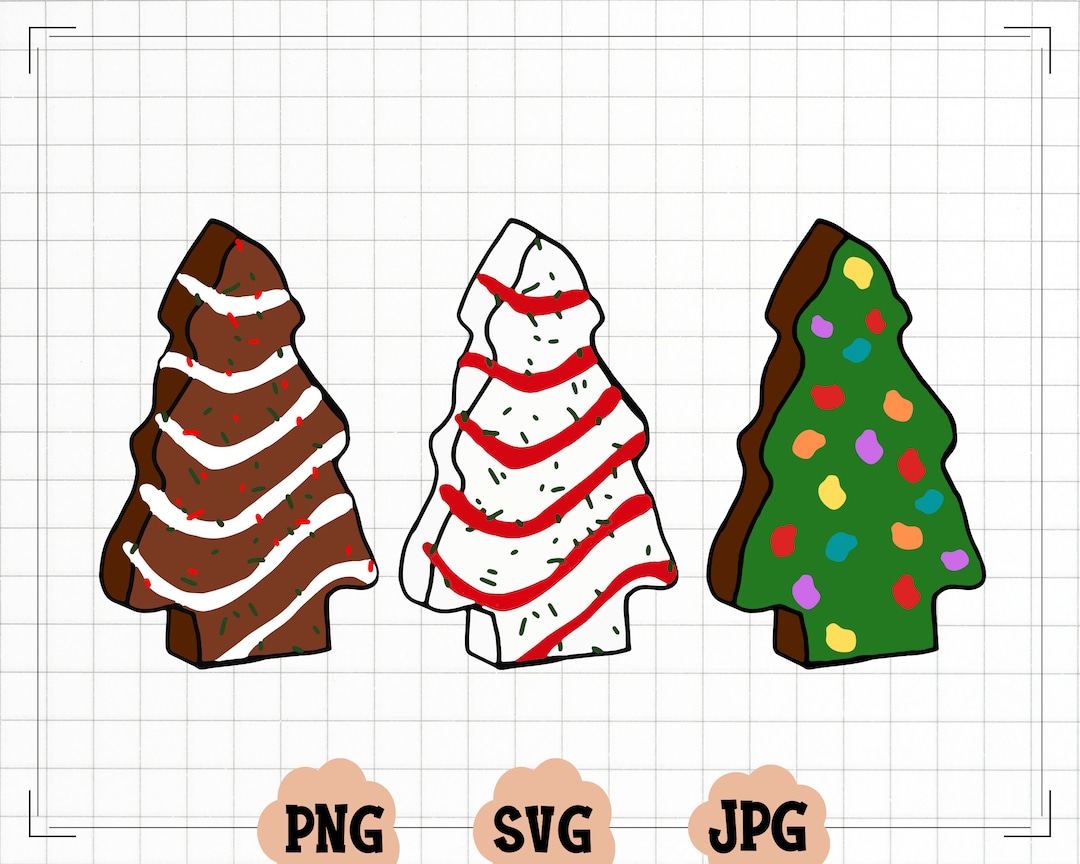 Christmas Cake Tree Svg, Little Debbie PNG, Single Double, High ...