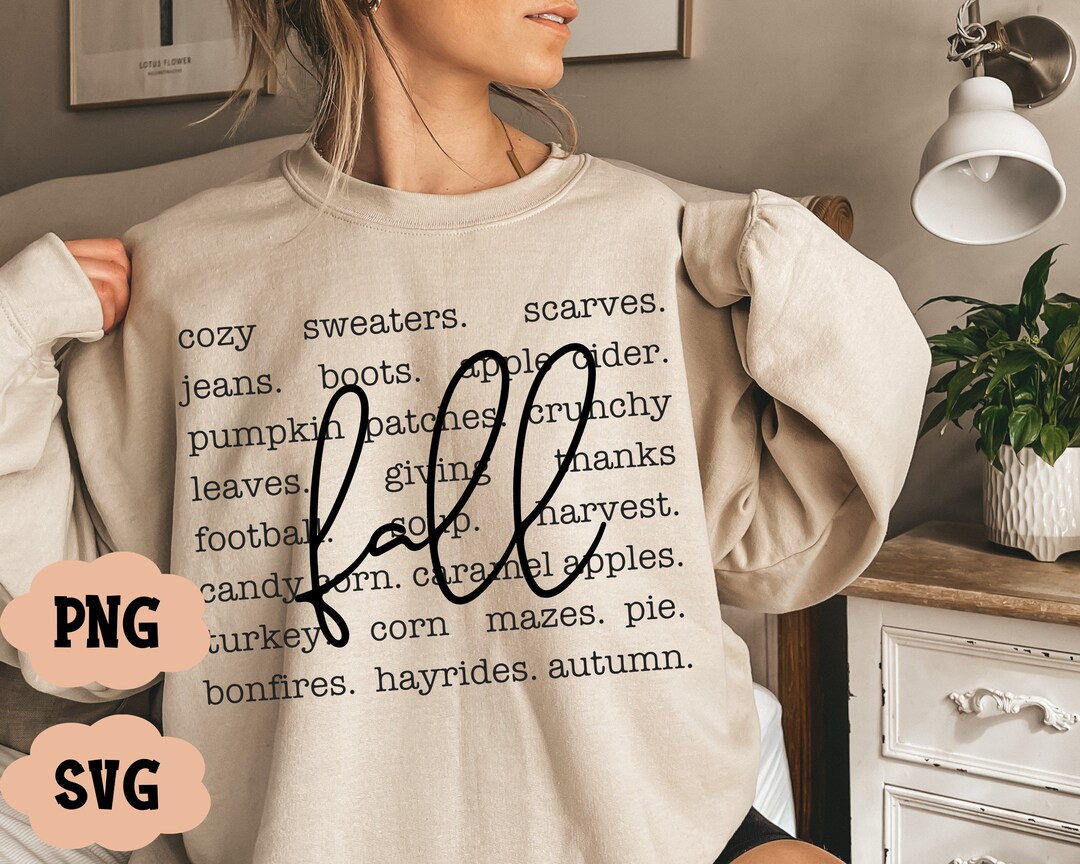 Fall Svg, Fall Png, Fall Shirt Svg, Fall Shirt Design, Fall Words Svg ...