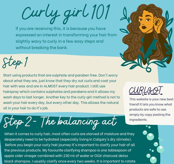 Curly Girl 101 Cheat Sheet - Etsy