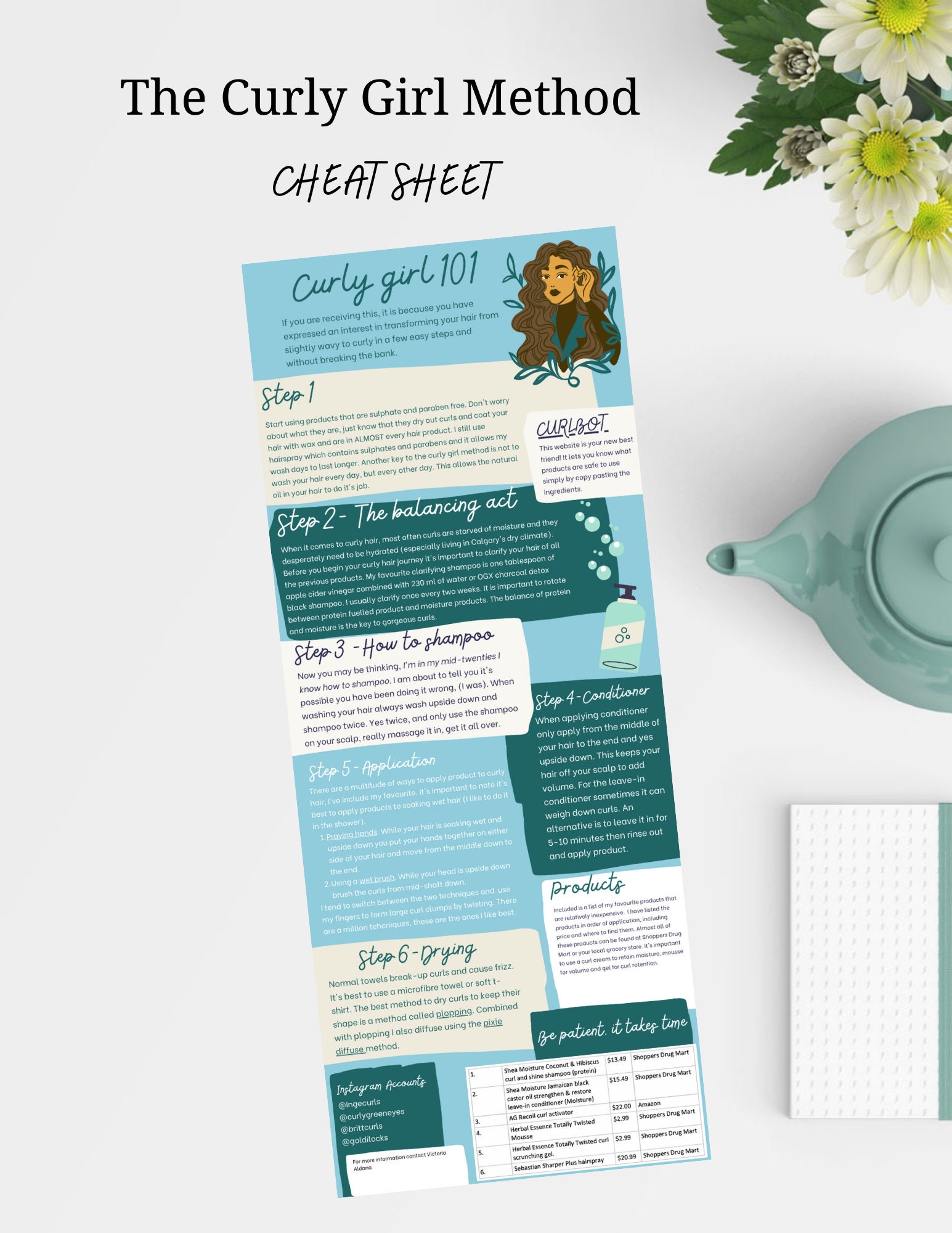 Curly Girl 101 - Cheat Sheet - Etsy
