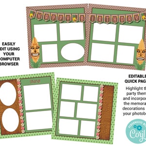 Tropical Paradise Party Digital 12x12 Photobook Kit, Instant Download ...