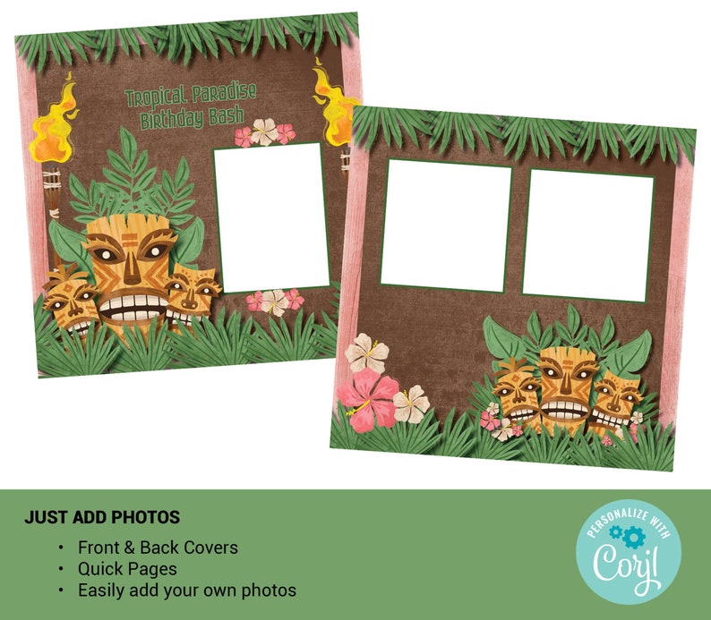 Tropical Paradise Party Digital 12x12 Photobook Kit, Instant Download ...