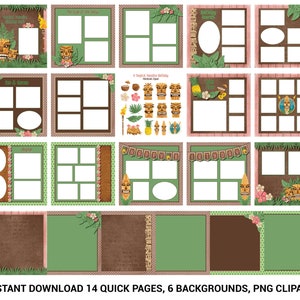 Tropical Paradise Party Digital 12x12 Photobook Kit, Instant Download ...