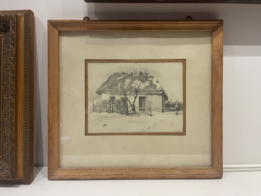 Traditional Ukrainian Thatch House. Original Drawing by a Ukrainian ...