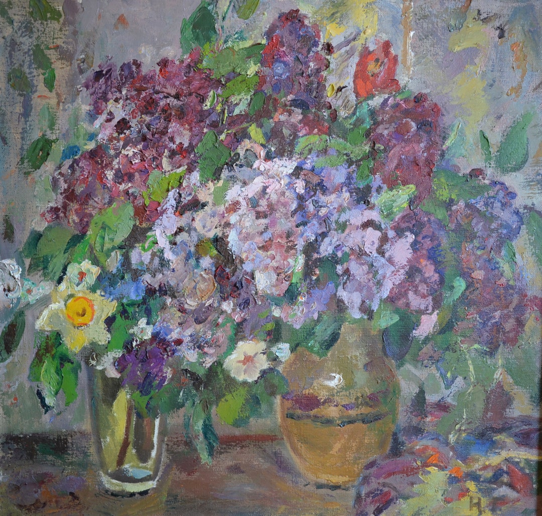 Still Life With Lilacs. Original Oil Painting by a Ukrainian Artist - Etsy