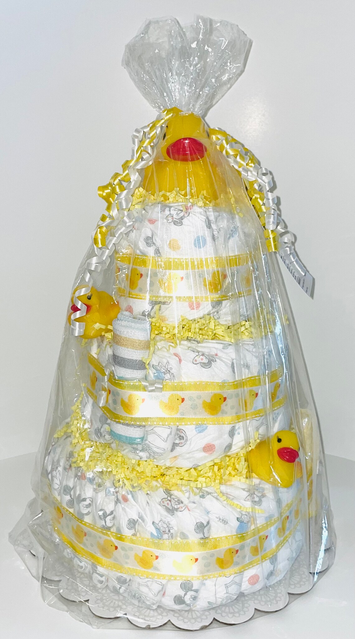 Duck Diaper Cake, Rubber Duck Diaper Cake, Duck Baby Shower, Neutral ...