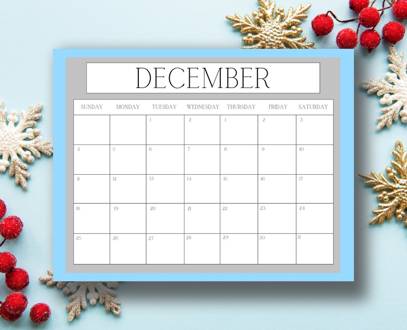 December 2022 Calendar Printable Tracker - Etsy