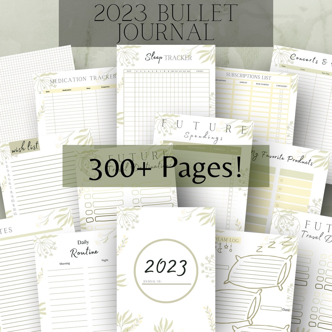 Printable 2023 Bullet Journal Bundle Digital Download Weekly/monthly ...