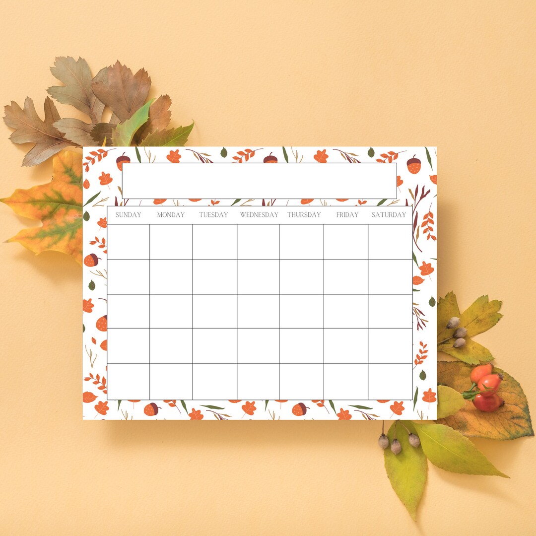 Fall Calendars NO DATES Printable Calendars / Trackers - Etsy