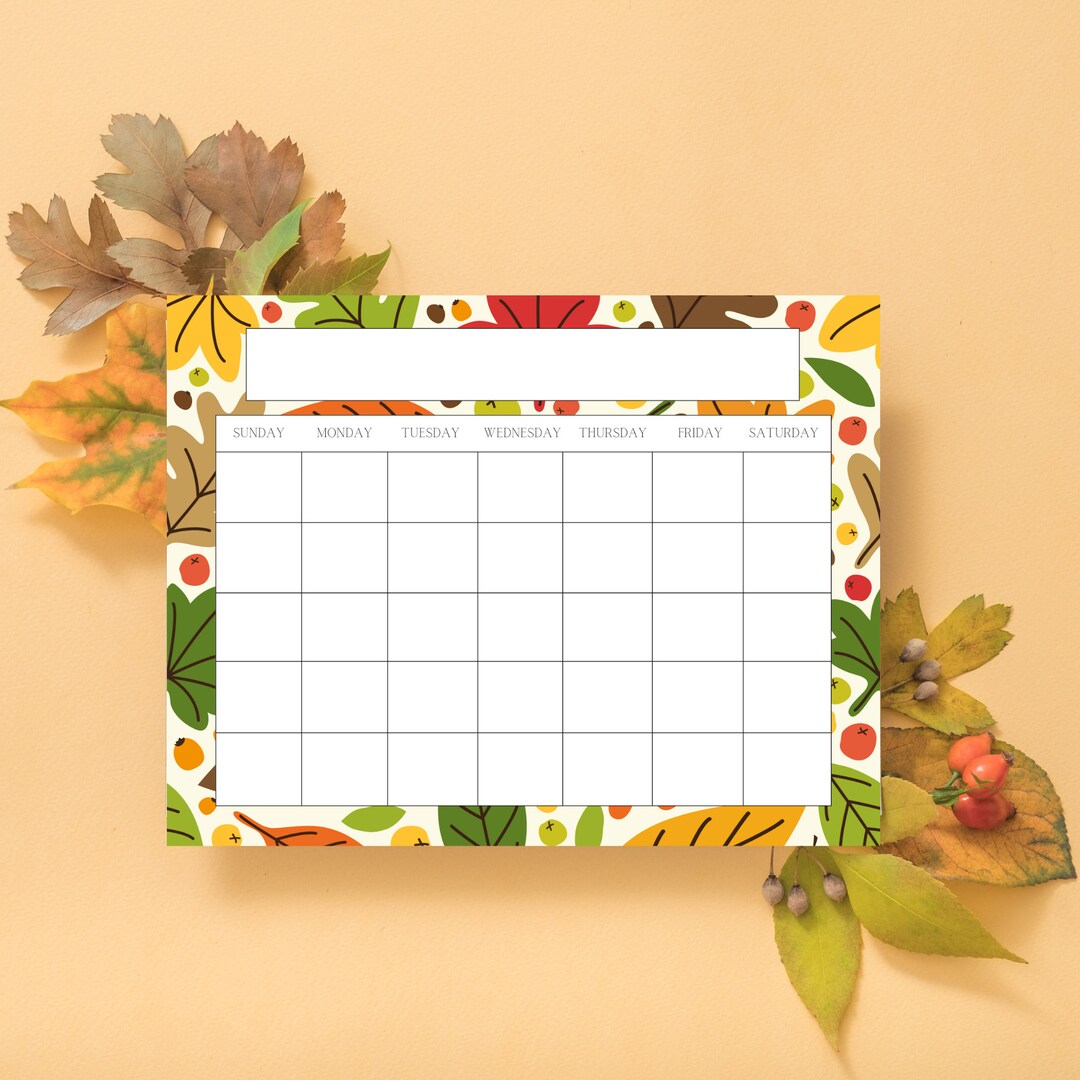 Fall Calendars NO DATES Printable Calendars / Trackers - Etsy