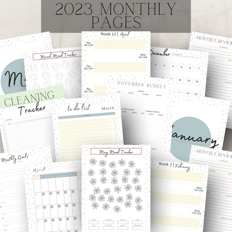 Printable 2023 Bullet Journal Bundle Digital Download Weekly/monthly ...