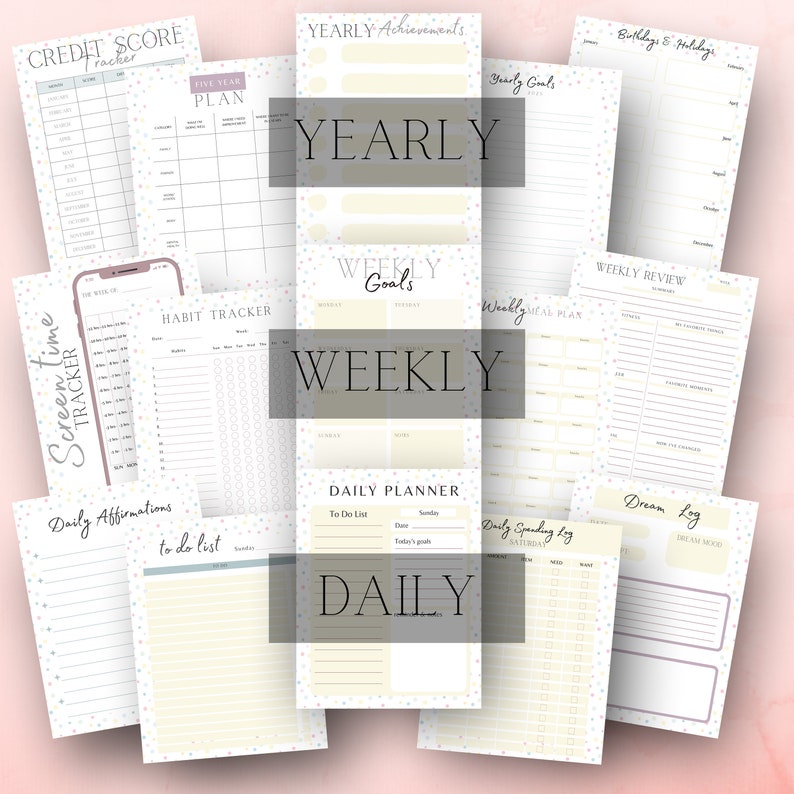 Printable 2023 Bullet Journal Bundle Digital Download Weekly/monthly ...