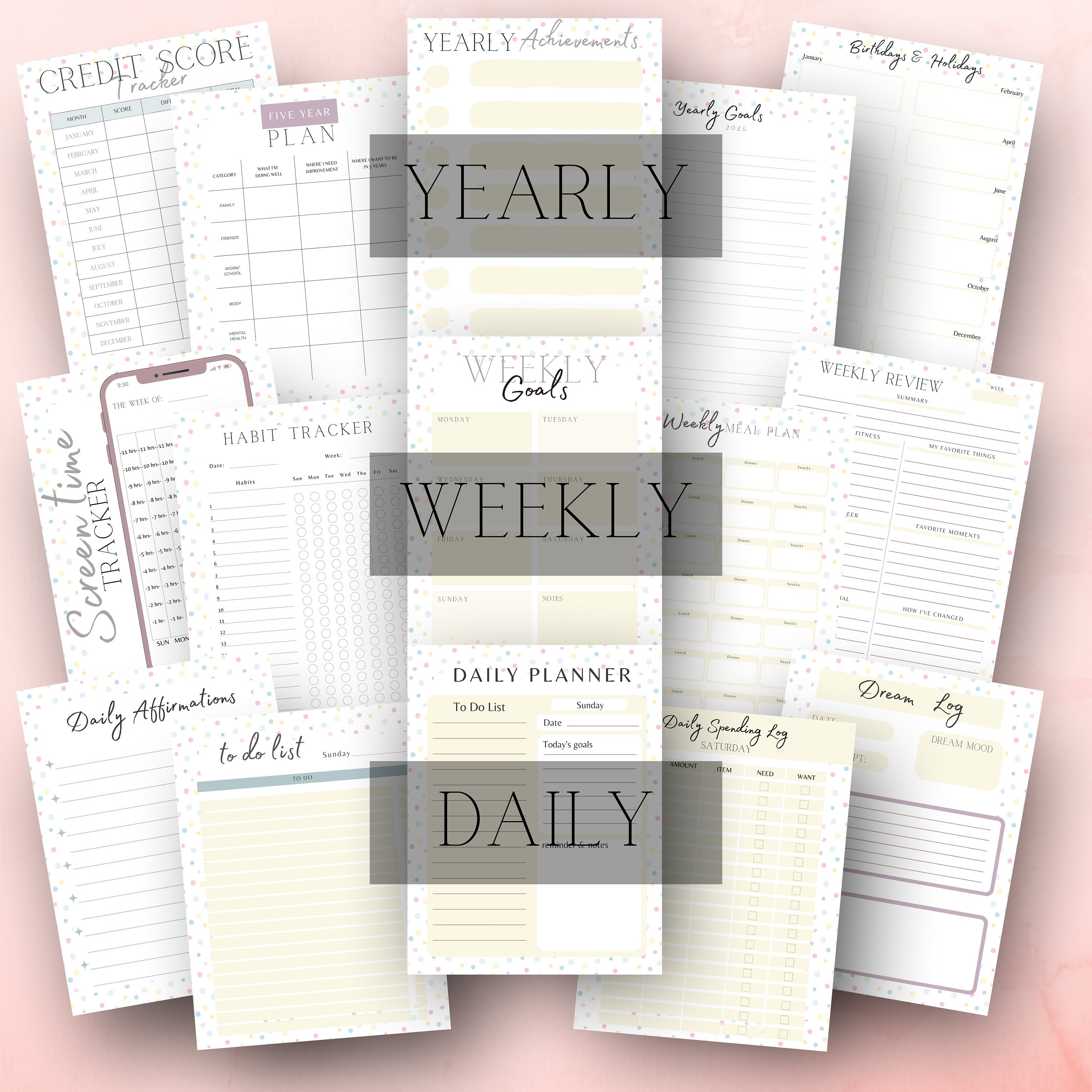 Printable 2023 Bullet Journal Bundle Digital Download Weekly/monthly ...