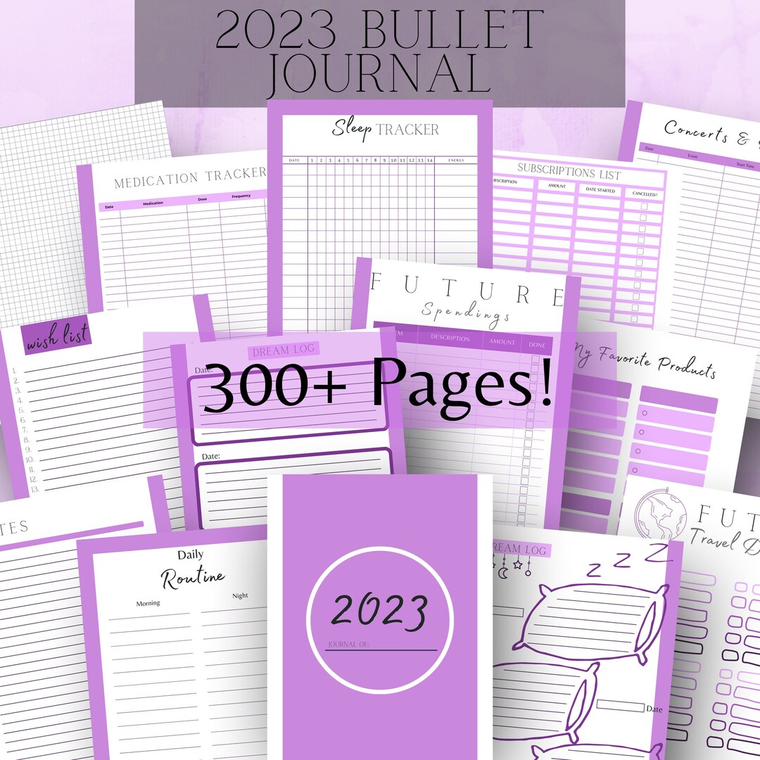 Printable 2023 Bullet Journal Bundle Digital Download Weekly/monthly ...