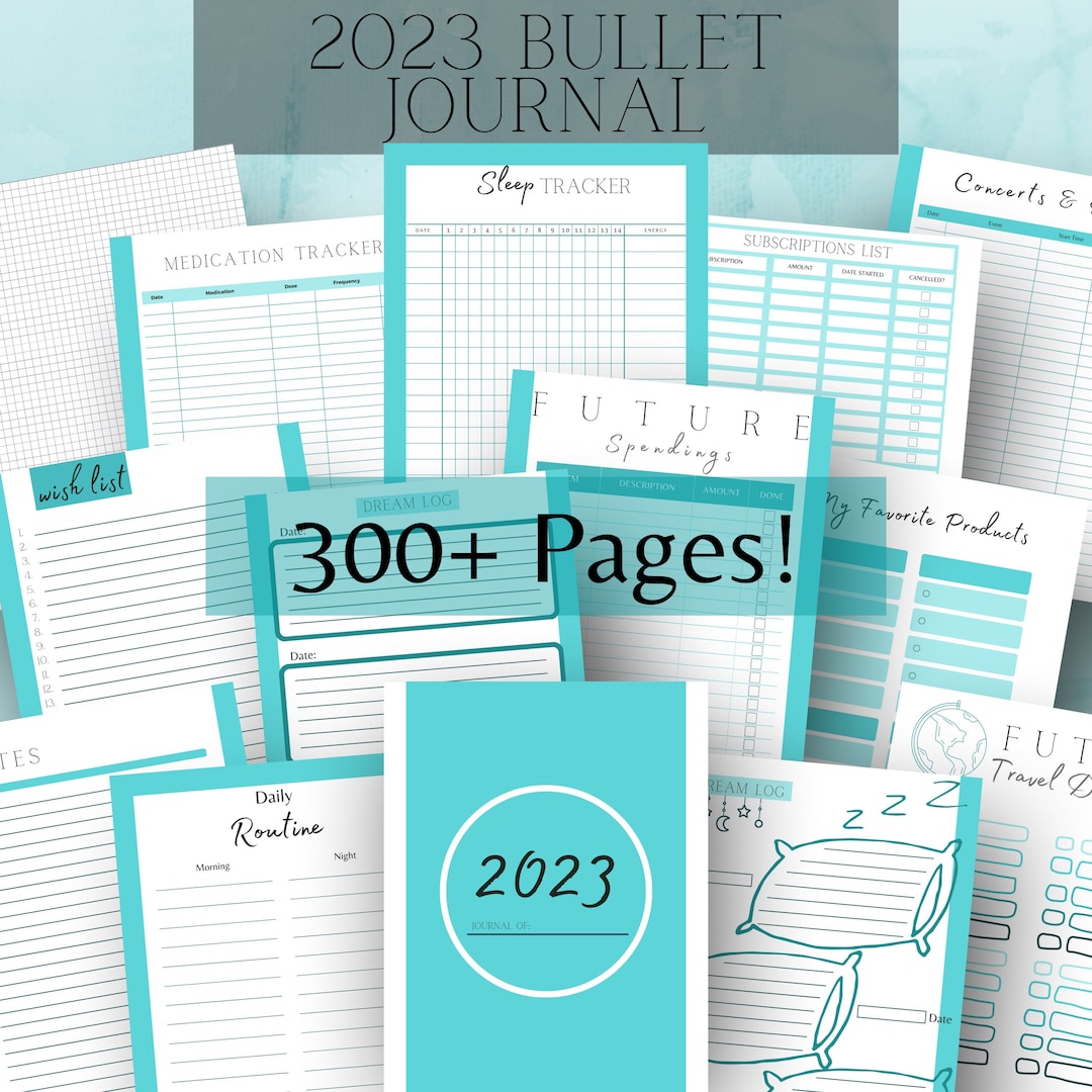 Buy Printable 2023 Bullet Journal Bundle Digital Download Weekly ...