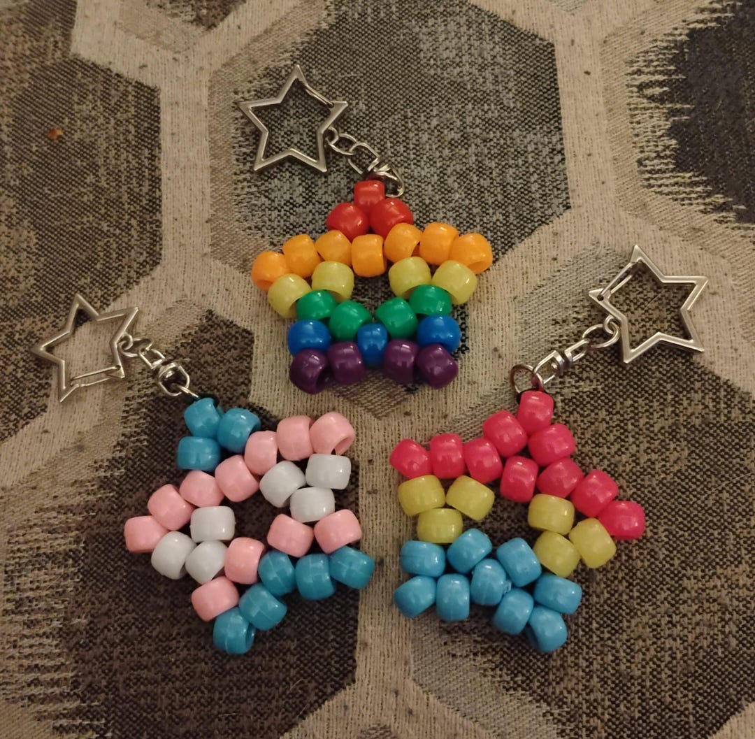 Custom Pride Kandi Star Keychain - Etsy