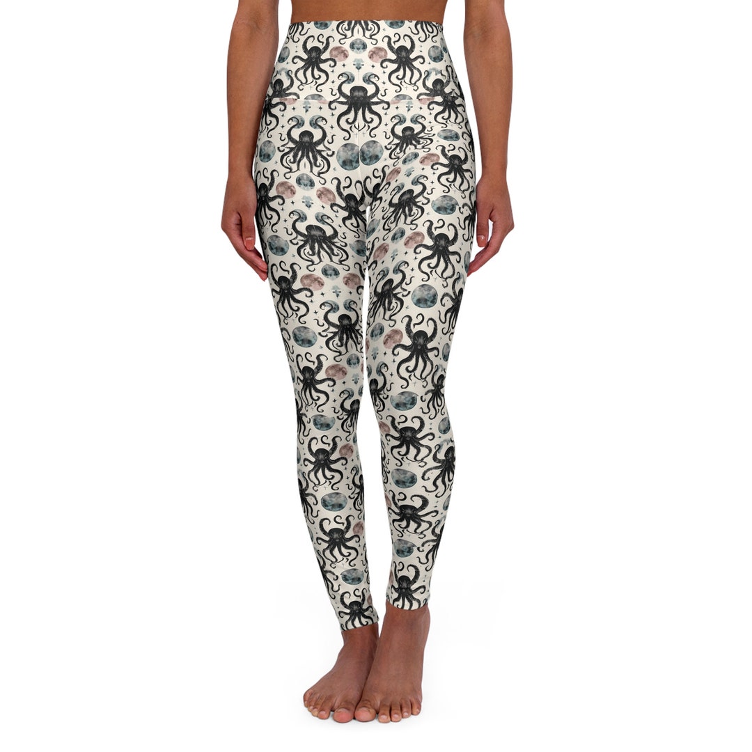 Octopus and Moons Fantasy High Waisted Yoga Leggings AOP - Etsy