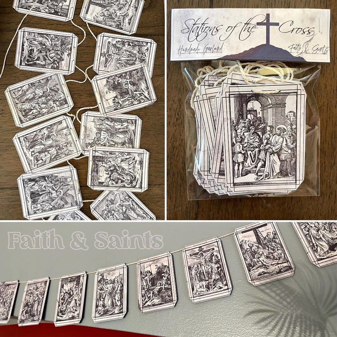 Stations of the Cross Garland Handmade Vintage Style - Etsy