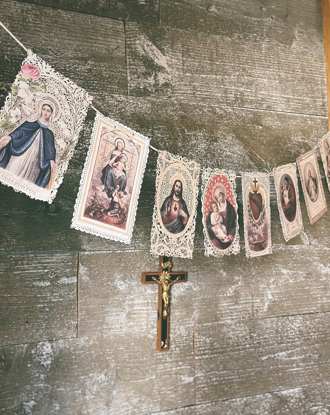 Large Holy Cards Garland - Handmade Vintage Style - Etsy
