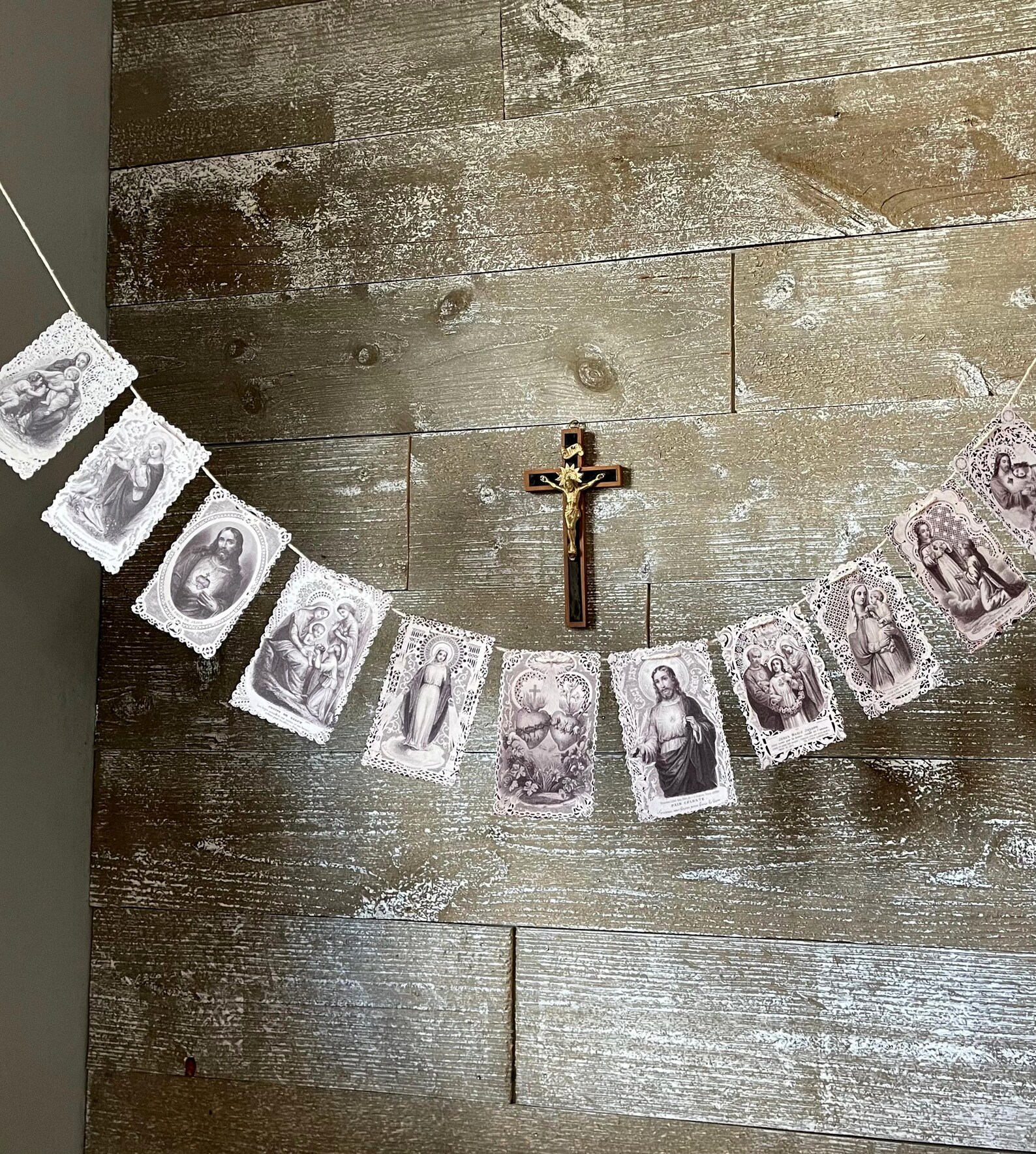 Holy Cards Garland - Vintage Style, Completely Handmade - Etsy