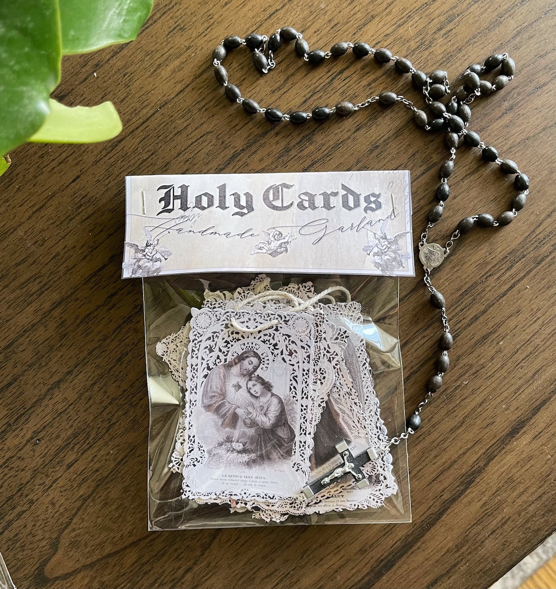Holy Cards Garland Vintage Style Completely Handmade - Etsy