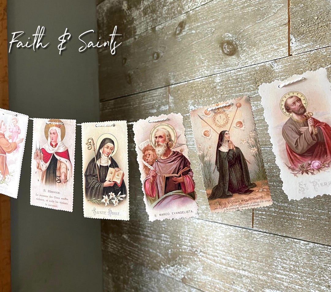Saints Through the Ages - Handmade Garland Vintage Style - Etsy