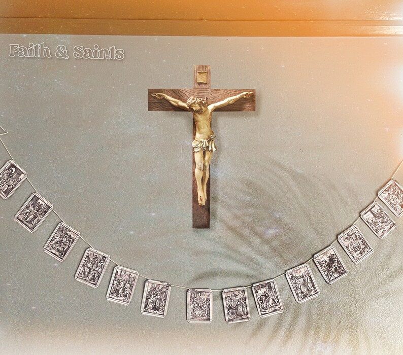 Stations of the Cross Garland Handmade Vintage Style - Etsy