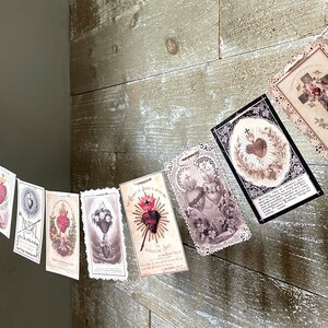 Sacred Heart of Jesus Garland Vintage Style Holy Cards, Handmade - Etsy