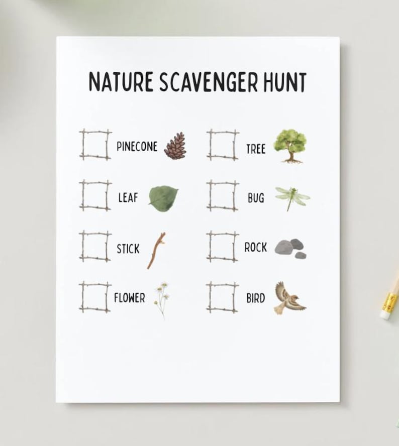 Children's Nature Scavenger Hunt for Kids - Etsy
