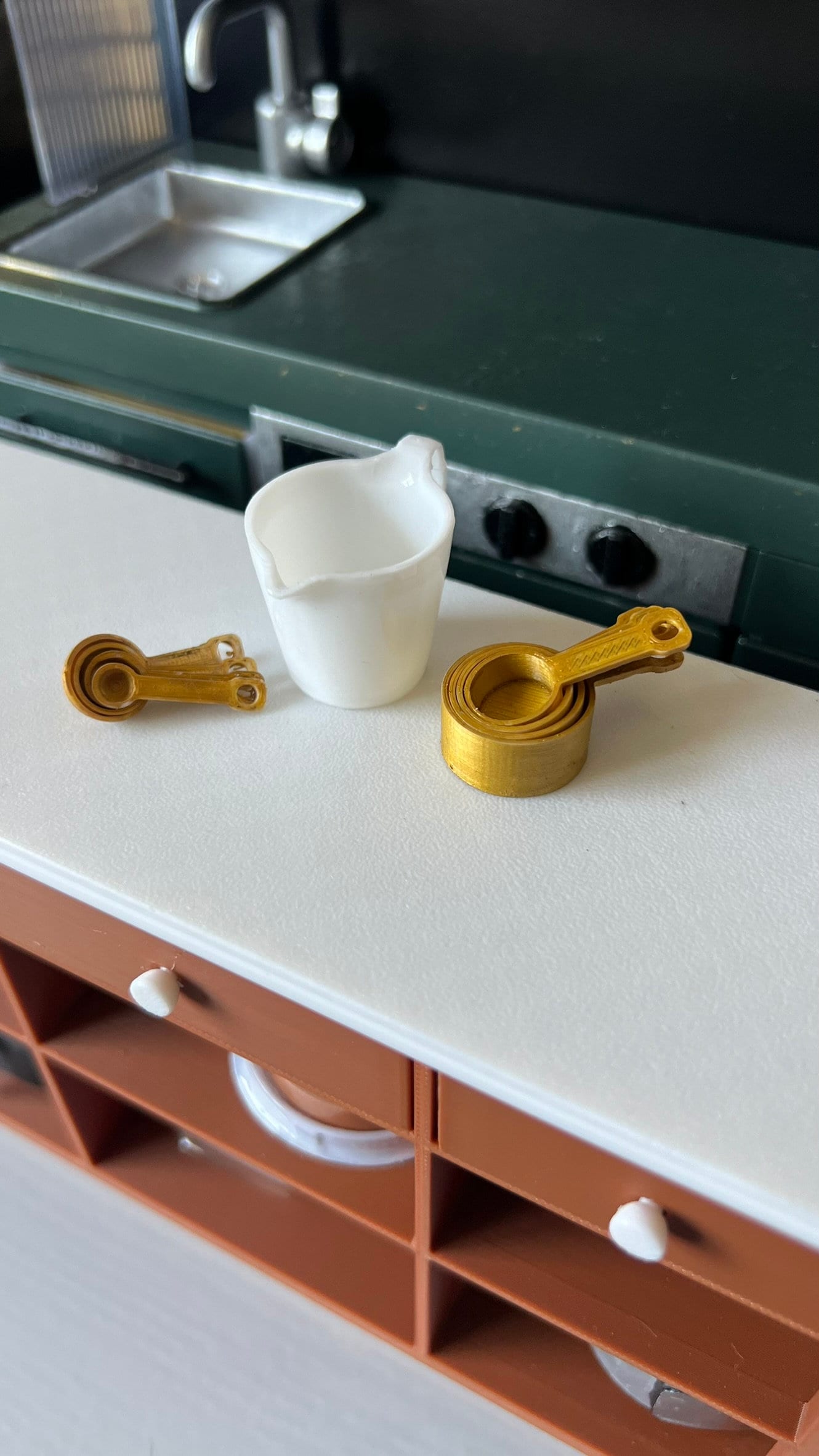 1:6 Scale Miniature MEASURING CUPS & SPOONS for Barbie Dollhouse and ...