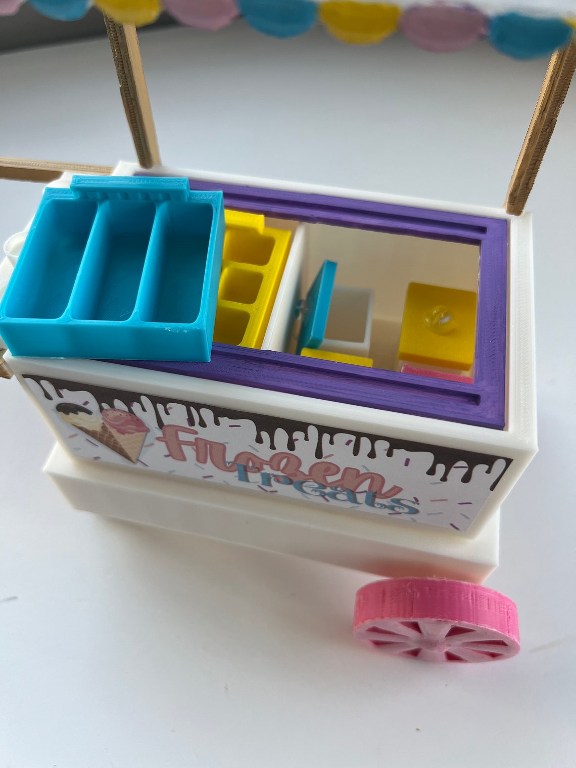 Functional MINIATURE Ice Cream Cart Compatible With Miniverse Kitchen ...