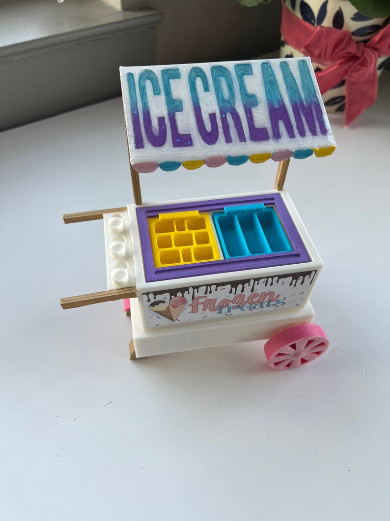 MINIATURE Ice Cream Cart Compatible With Miniverse Kitchen and Barbie ...