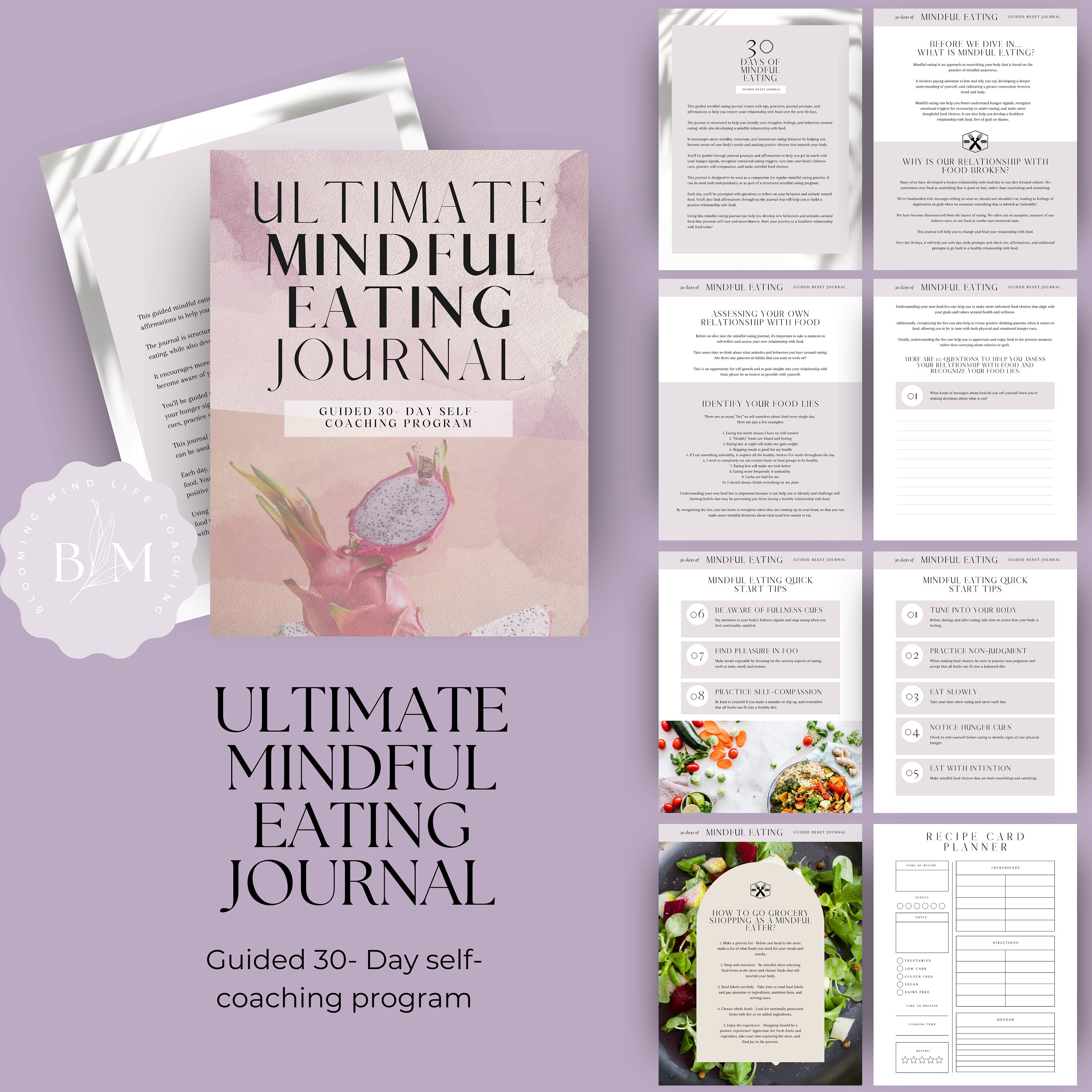 Ultimate Mindful Eating Journal|canva Template|pdf Download|journal ...